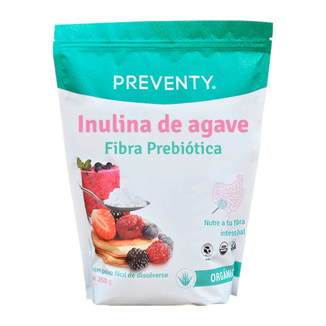 PREVENTY, inulina de agave, Orgánica, Fibra Soluble, 350gr – Preventytienda